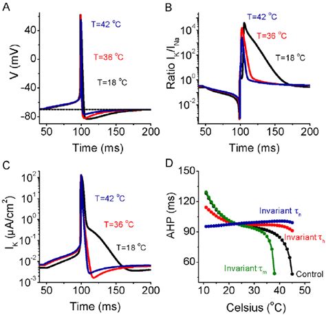 Increases In Temperature Result In A Decrease In Ahp Duration A The
