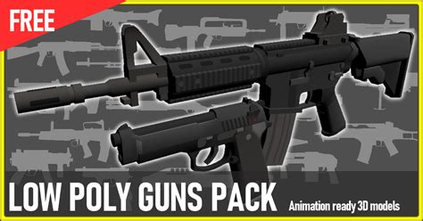 Sample Low Poly Guns Pack 3d Guns Unity Asset Store