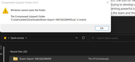 roam research zip markdown file won t unzip r roamresearch