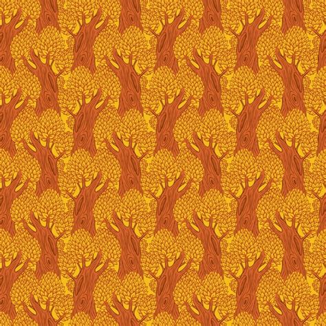 Premium Vector Seamless Background With Deciduous Trees