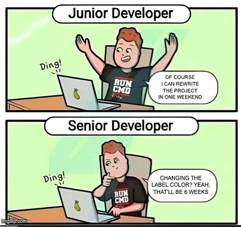 JuniorVsSeniorDeveloper ProgrammerHumor Io