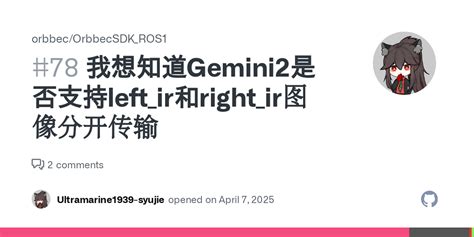 我想知道gemini2是否支持left ir和right ir图像分开传输 · issue 78 · orbbec orbbecsdk