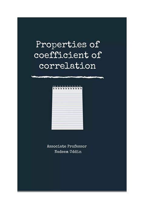 Properties Of Coefficient Of Correlation Pdf Physics Science