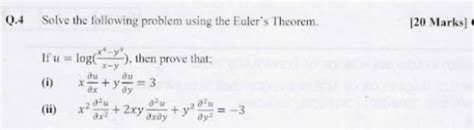 Solved Q Solve The Following Problem Using The Euler S Chegg