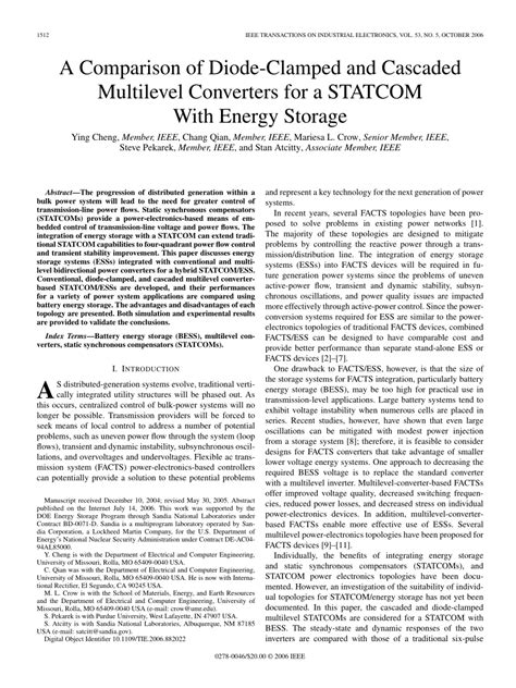 pdf a comparison of diode clamped and cascaded multilevel converters