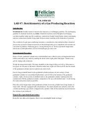 7 Stoichiometry Of A Gas Reaction Lab Pdf F19 CHEM 103 LAB 7 Stoichiometry Of A Gas
