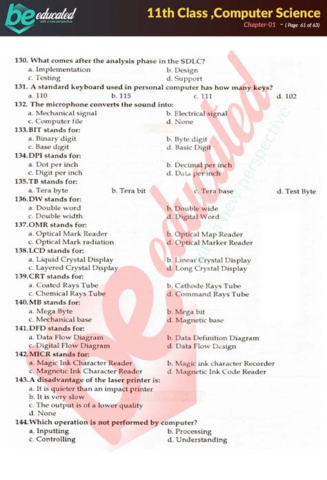 Cahpter 1 Computer Science Ics Part 1 Notes Inter Part 1 Notes