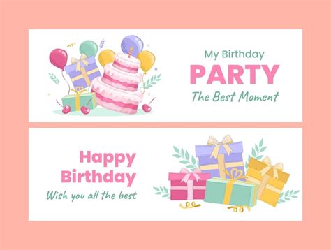 무료로 다운로드 가능한 생일축하현수막 벡터 And 일러스트 Freepik