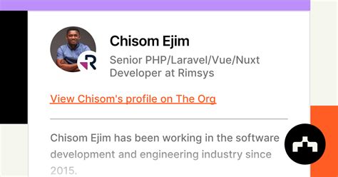 Chisom Ejim Senior Phplaravelvuenuxt Developer At Rimsys The Org
