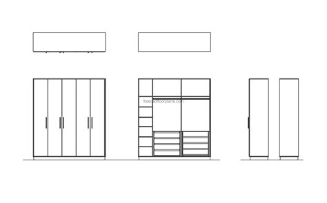 Wardrobe Locker Free Cad Drawings