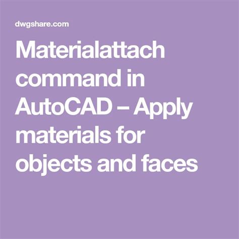 Apply Materials In AutoCAD With Materialattach Command