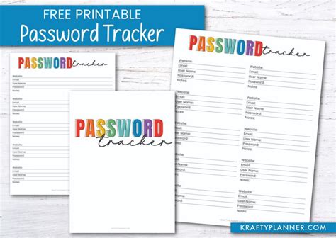 Free Printable Password Tracker Notebook — Krafty Planner