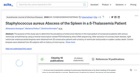 Staphylococcus Aureus Abscess Of The Spleen In A ß Thalassemia Patient