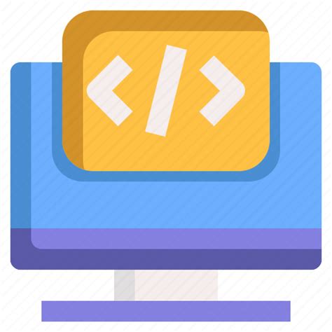 Monitor Screen Coding Desktop Programming Icon Download On Iconfinder