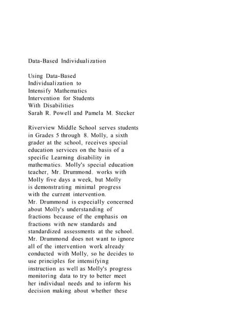 Data Based Individualizationusing Data Basedindividualiz Pdf