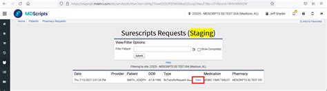 From The Surescripts Requests Screen Select View On The Transferred