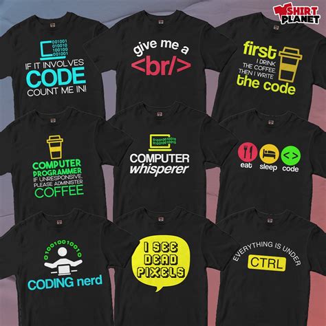 Shirt Planet Encoder Design Eat Sleep Code Coding Nerd If It Involves Code Count Me In Unisex