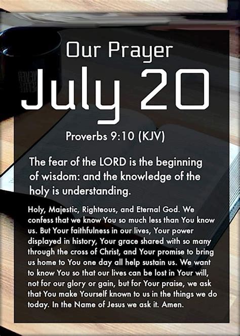 Our Prayer July 20 Kjv July 30 Blessings July Prayer Challenge July