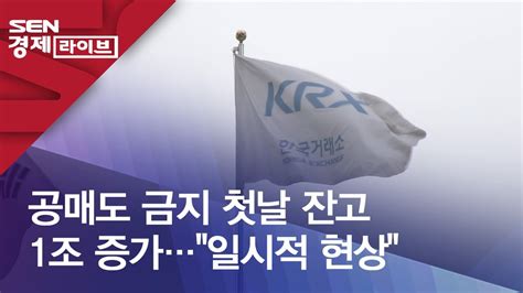 공매도 금지 첫날 잔고 1조 증가일시적 현상 Youtube