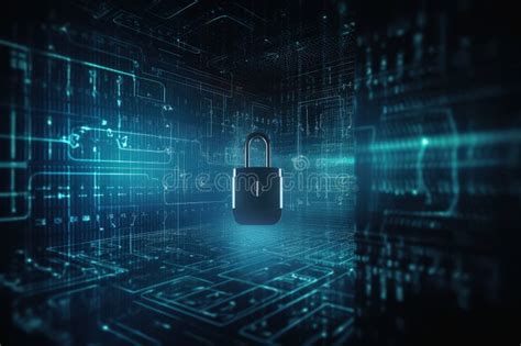 Cybersecurity Padlock Digital Lock On Technology Network Data