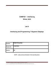 Hands On Lab Interfacing And Programming Segment Displays Course Hero