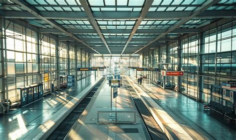 a terminal with a sign that says exit premium ai generated image