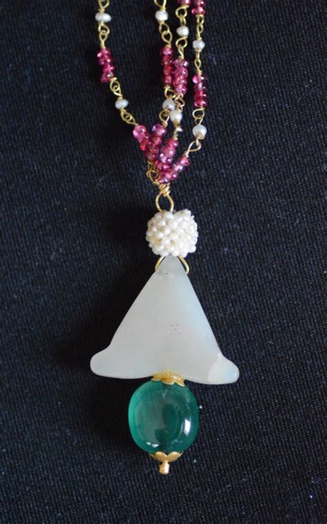 Antique 18 23kt Old Burma Ruby Basra Pearl Zambian Emerald Mughal Jade Necklace Etsy
