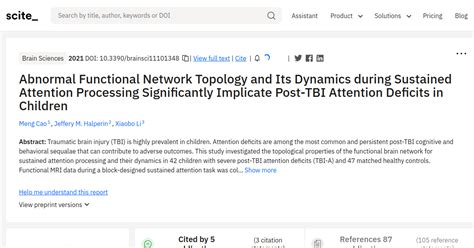 Citation Report Abnormal Functional Network Topology And Its Dynamics During Sustained