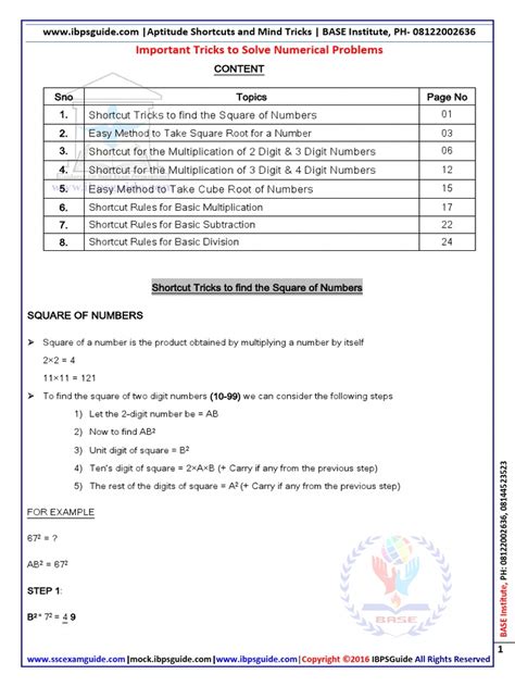important shortcut tips to solve numerical problems pdf subtraction