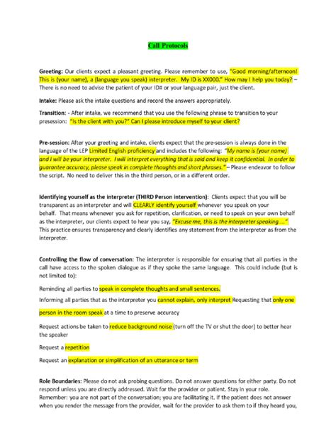 Call Protocols Pdf