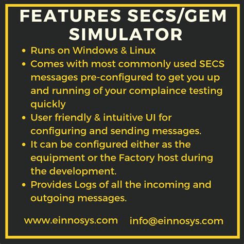 Secs Gem Simulator Introduction And Features Einnosys