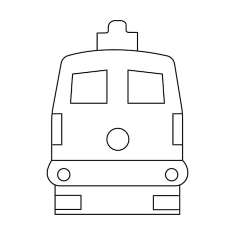 기차 라인 아트 아이콘 벡터 흰색 배경에 색칠 시트 벡터 일러스트 레이 션 프리미엄 벡터