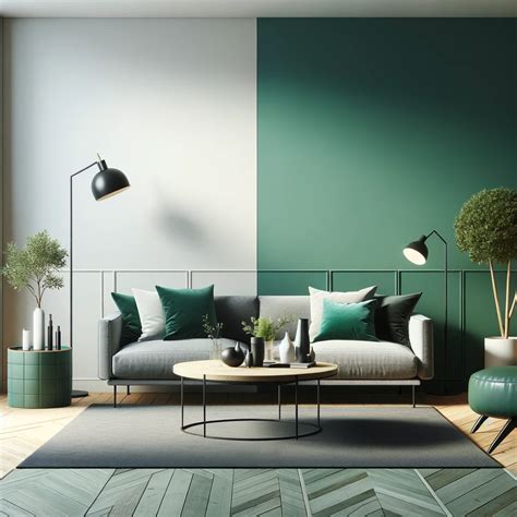 Emerald Green And Snow White Two Tone Wall Color Wall Color