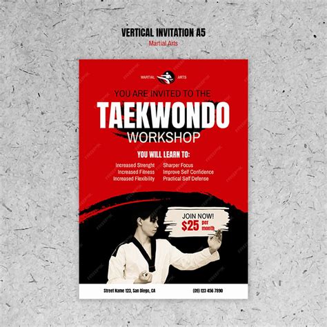 Plantilla De Artes Marciales De Diseño Plano Archivo Psd Gratis