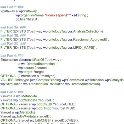 Sparql Query Details Related To Extracting Directed Metabolic Reactions