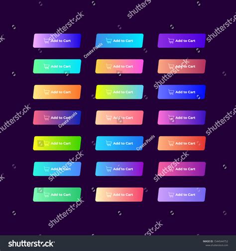 Beautiful Set 21 Colorful Gradient Buttons Stock Vector Royalty Free