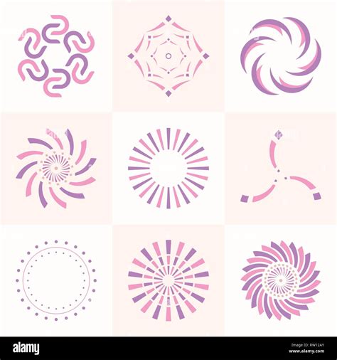 Abstract Geometric Shapes Symbols For Your Design Symmetric Center Shapes Design Elements