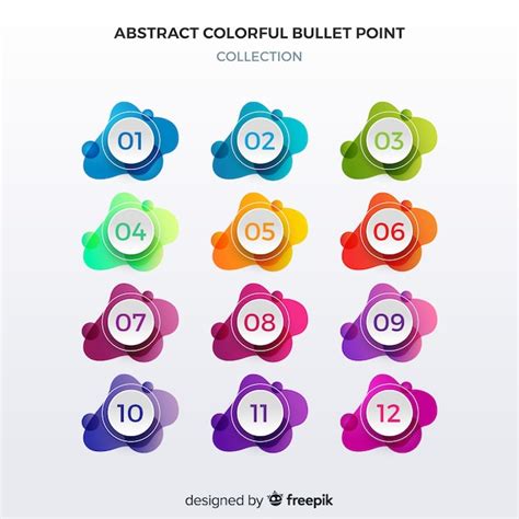 Free Vector Abstract Colorful Bullet Point Collection