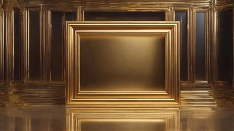Premium Photo Golden Rectangular Frame On An Abstract Background