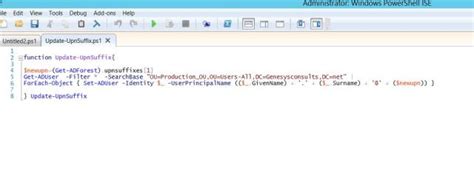 powershell script to bulk update upn userprincipalname suffix in a