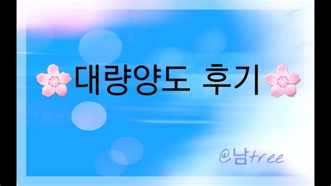 대량양도 후기 Youtube