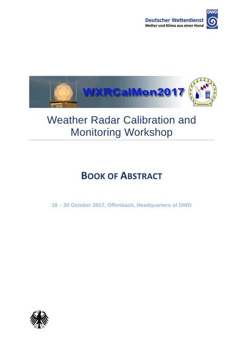 Pdf Weather Radar Calibration And Monitoring Workshop Dokumentips