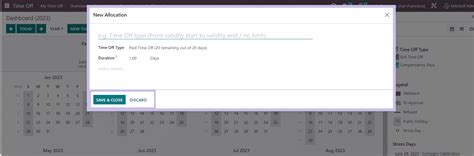 what are the functions of time off request and allocation requests in odoo 16
