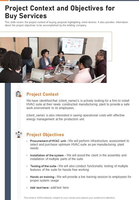 Project Context And Objectives For Buy Services One Pager Sample Example Document Presentation