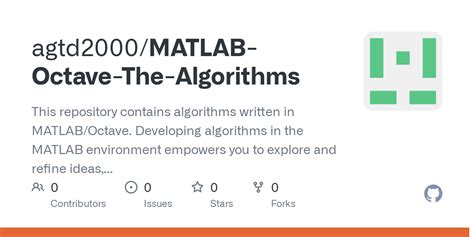 Github Agtd2000matlab Octave The Algorithms This Repository Contains Algorithms Written In