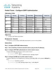 Packet Tracer Configure OSPF Authentication Pdf Packet Tracer Configure OSPF