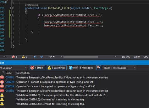 Solved Aspnet Error Operator Cannot Be Applied To Operands Of Type