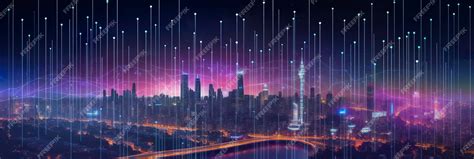 Premium Photo Smart City And Abstract Dot Points Connect With Gradient Lines And Aesthetic