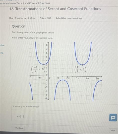Solved Nsformations Of Secant And Cosecant Functions Chegg