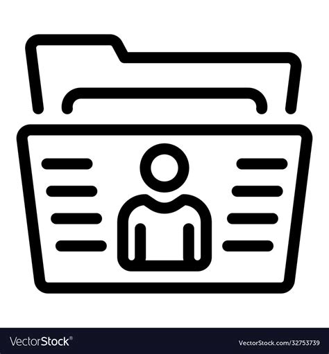 Protection Personal Folder Icon Outline Style Vector Image